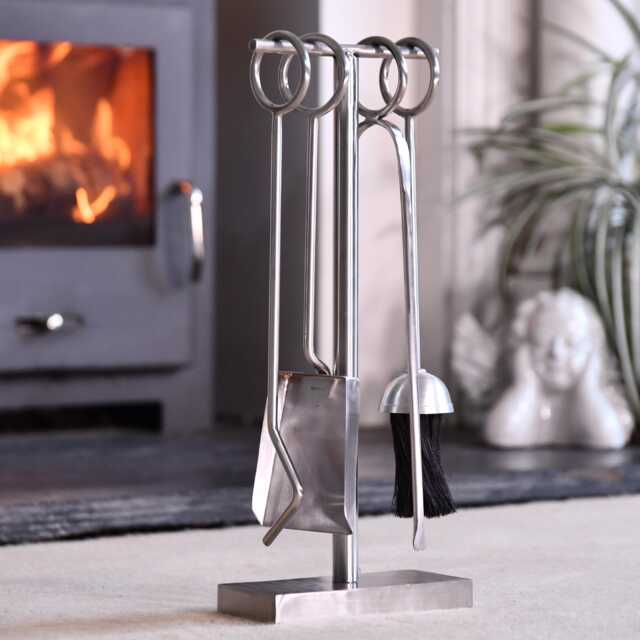 Brushed Steel Companion Set/ Classic, Simplistic Fireside, Fireplace ...