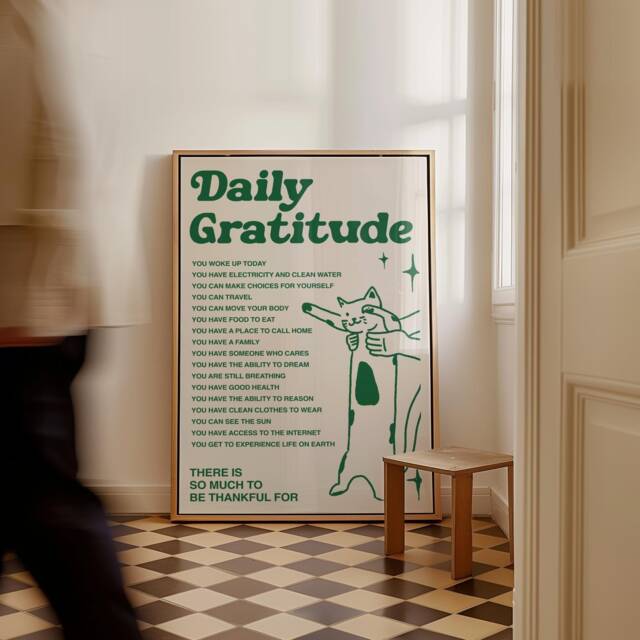 Retro Cat Wall Print, Cosy Bedroom Poster, Vintage Cats Illustration ...