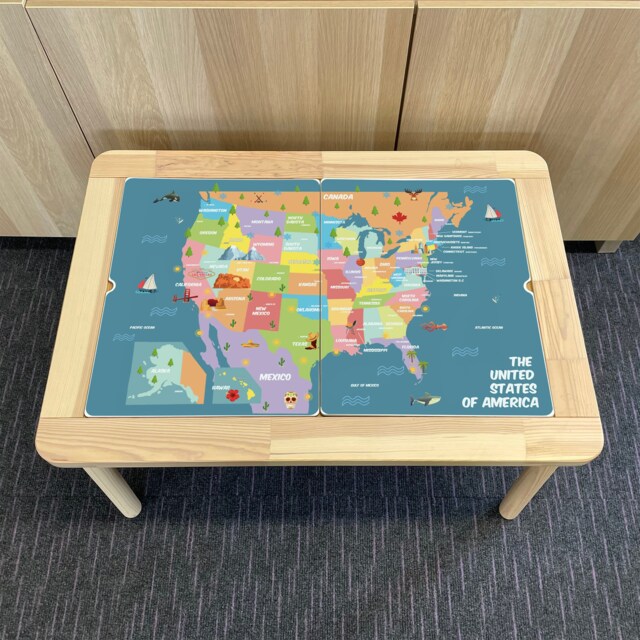 Kids America Map Table Top Sticker Only Compatible With Ikea Flisat ...