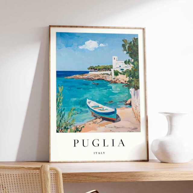 Puglia Coastal Print Italy Wall Art, Mediterranean Decor by Etsy ...