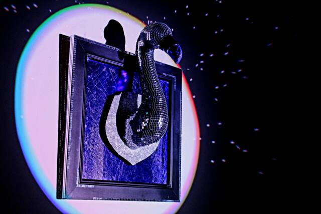 Disco Flamingo Trophy Head Wall Mounted Decor Mirror Sculpture Art by ...