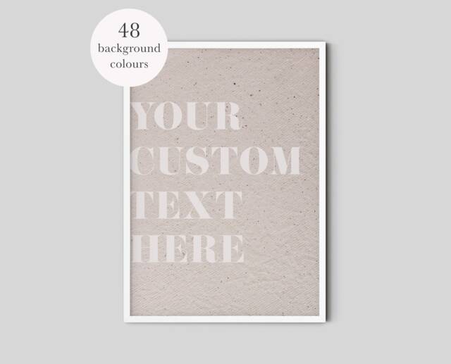 Modern Minimalist Custom Quote Print, Text Poem Or Song Lyrics Sign ...