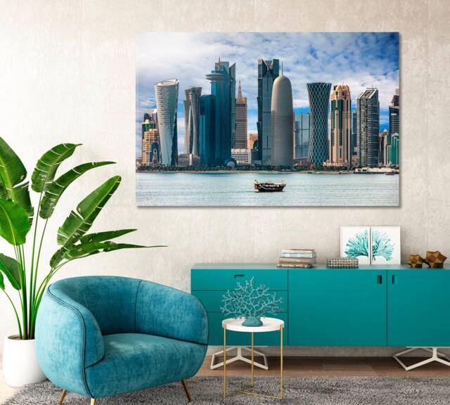 Doha Large Modern Wall Decor Qatar Canvas Home Art Print by Etsy ...