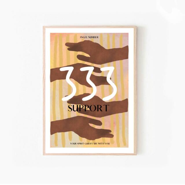 333 Angel Numbers Support Print - A4 - A3 A2 Art Illustrated By Weezy ...