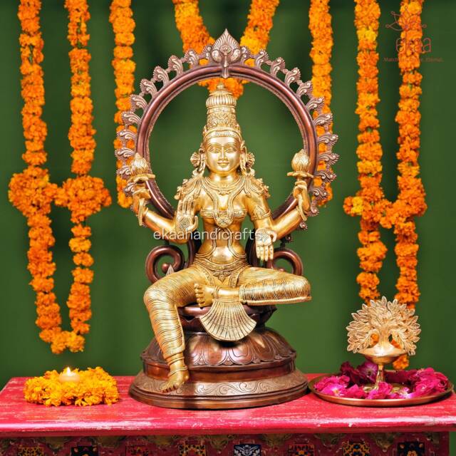 Lakshmi Goddess Statue 71cm, Big Large Sitting Laxmi Idol For Home ...