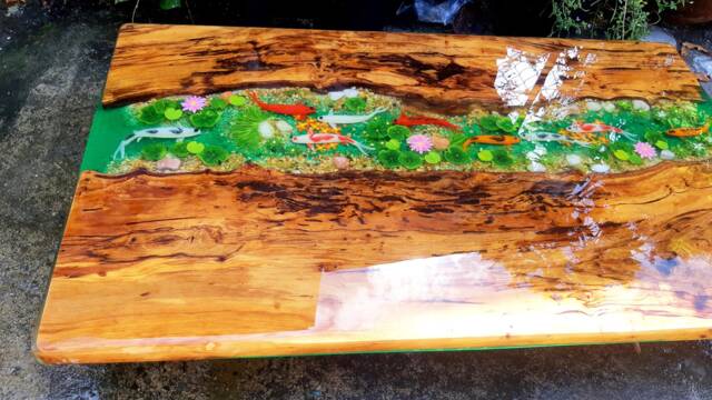 Koi Fish Resin Coffee Table - Handmade Dining Unique by Etsy | ufurnish.com