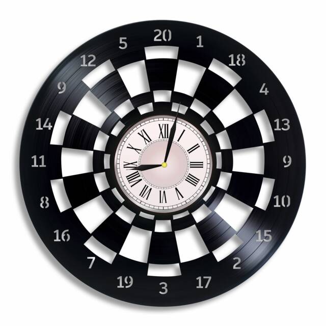 Darts-Themed Handmade Vinyl Clock - Celebrate Precision & Fun With ...