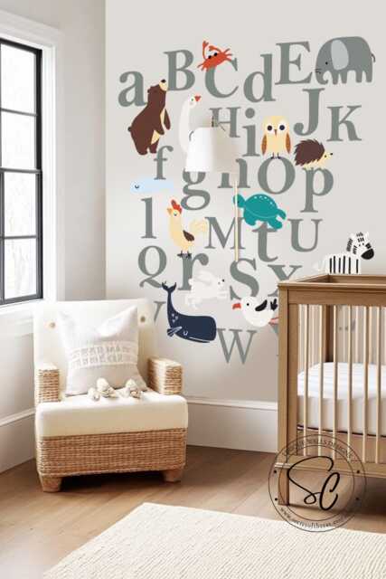 Kids Wall Decor, Alphabet Vinyl Decal - Abc A To Z Letters Nursery ...