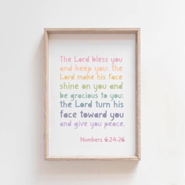 Numbers 624-26, Kids Christian Wall Art Print, Bible Verse Prints, Home ...