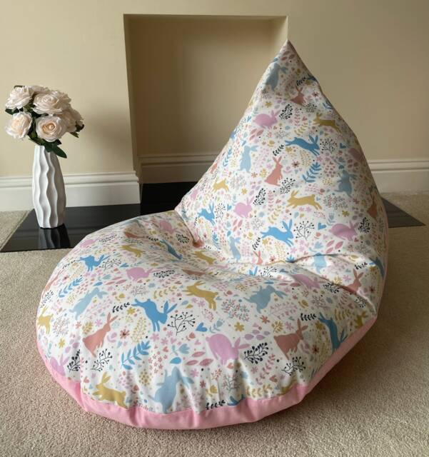 Children's Bunny Print Beanbag Chair - Made To Order by Etsy | ufurnish.com