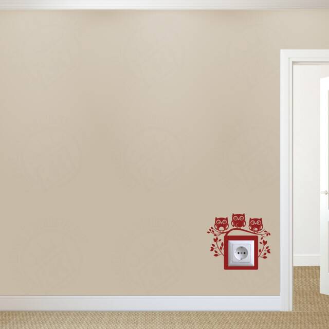 Wall Decal Socket Three Owls Light Switch Children's Room Motif ...