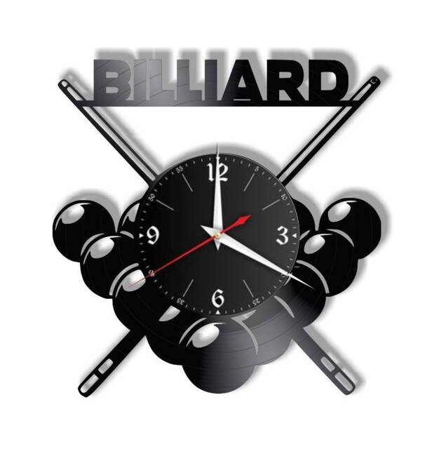 Billiard, Record Clock, Vinyl, Retro, Wall Gift, Living Room, Birthday ...