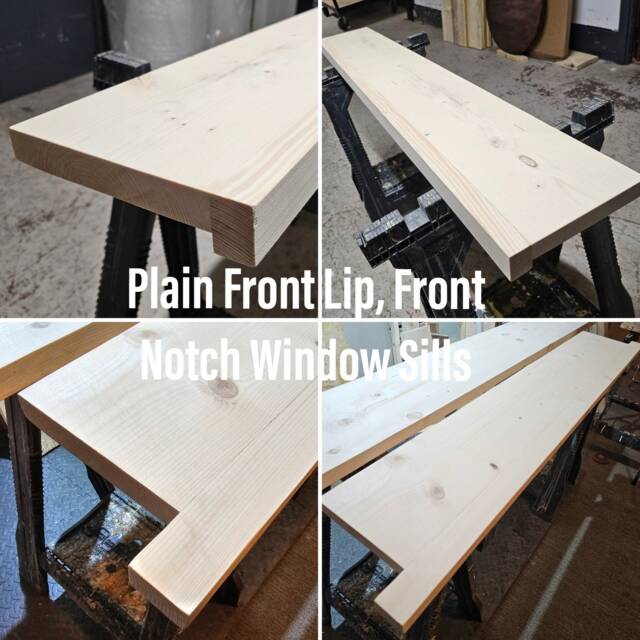 Plain Rustic Window Sills, With Front Lip, Or Corner Notch - Reclaimed ...
