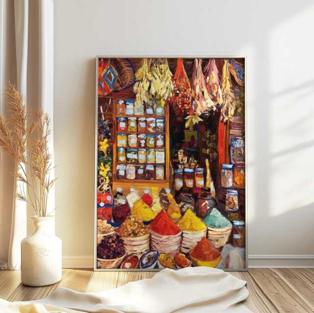 Arabic Spice Market Poster, Middle Eastern Wall Art, Islamic Decor ...