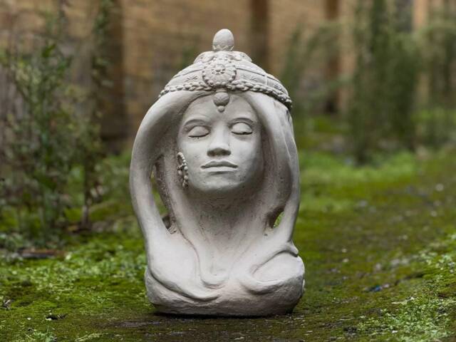 Concrete Goddess Statue Spiritual Garden Decoration Cement Female Bust ...