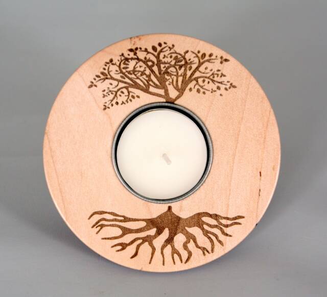 Handmade Beech Tea Light Holder Engraved Tree Of Life by Etsy ...