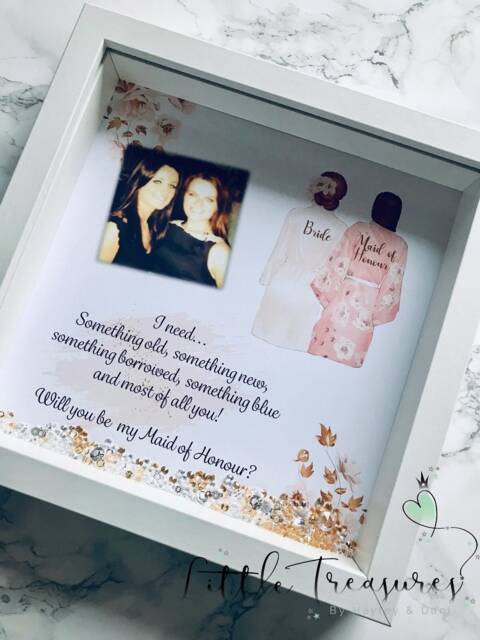 6X Will You Be My Bridesmaid Frame, Maid Of Honour Frames, Personalised ...