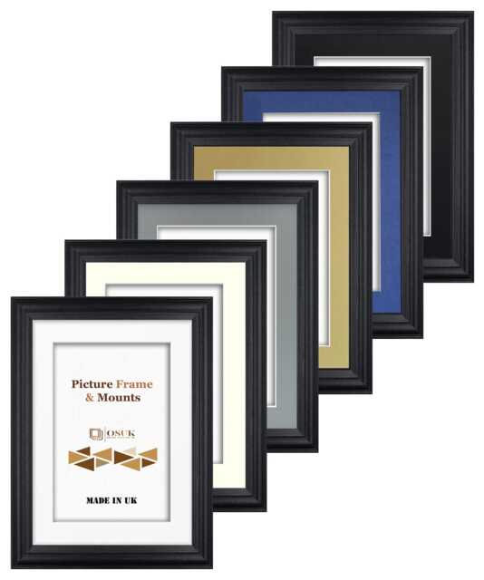 Antique Black Photo Frame With Mount/A1 For A2 Print A3 A4 A5 Picture ...