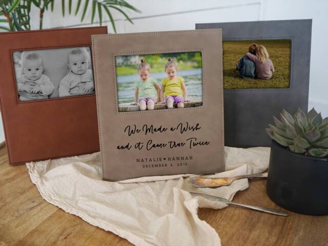 Baby Shower Gift For Twins Photo Frame - Gift Parents Of We Made A Wish ...