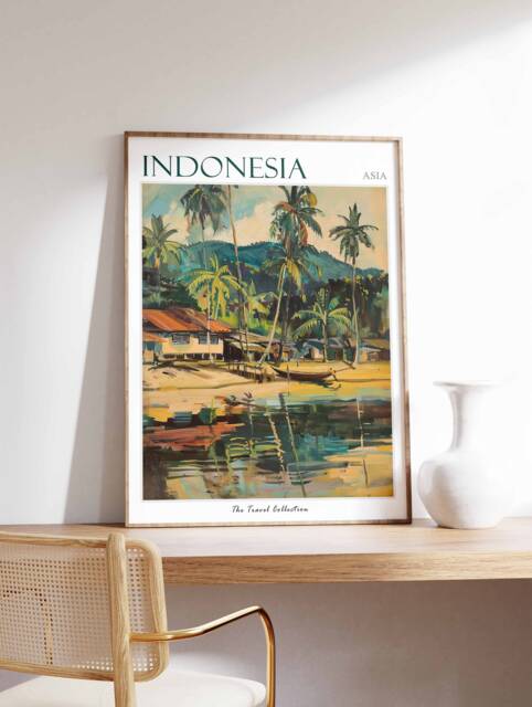 Indonesia Poster, Travel Print, Asian Decor, Indonesian Art, Oriental ...