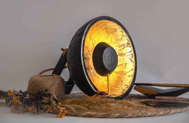 Black Concrete Table Lamp Scandinavian Minimalist Industrial Loft ...