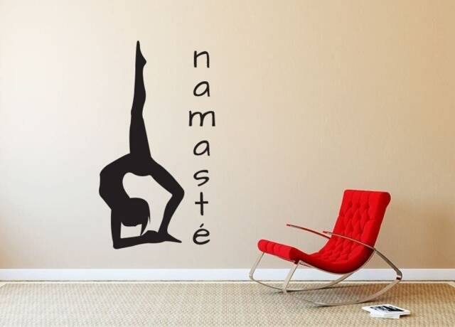 Yoga Posture Wall Sticker, Yoga Decal, Room Decoration, Namaste ...