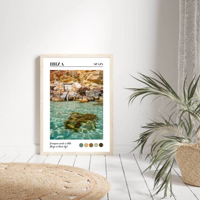 Ibiza Print, Ibiza, Travel Poster, Gifts, Wall Art, Gift, Coastal Prints, Beach Modern Pastel ...