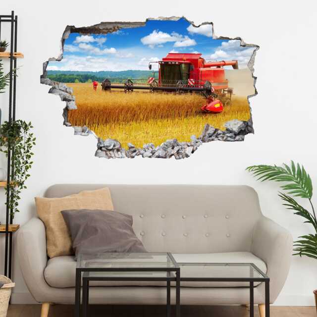 Combine Harvester Farm Wall Sticker Mural Decal Poster Print Art Home ...