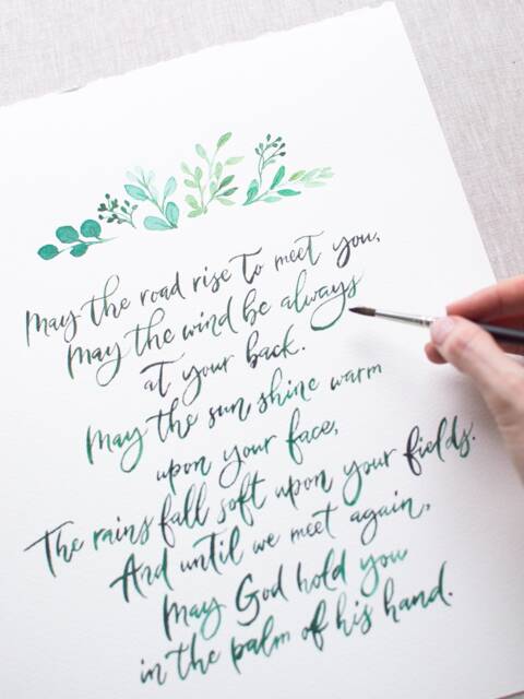 Handwritten Irish Blessing Custom Calligraphy Print Song Scripture Sign ...