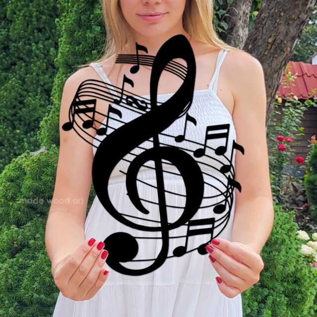 Music Note Wall Art, Wooden Sheet Music, Piano Teacher Gift, Hangings ...
