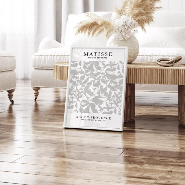 Soft Grey Matisse Print, Wall Art, Henri Matisse, Boho Decor, Modern Living Room Bedroom Neutral ...