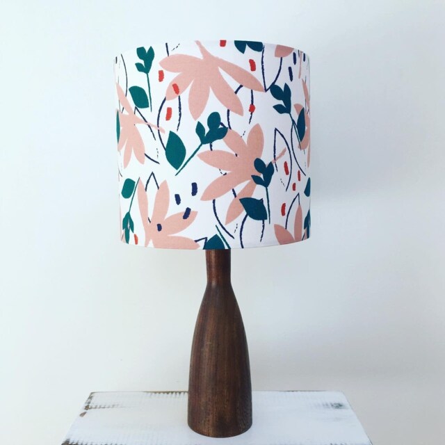Lampshade, Lamp Shade, Floral Lampshade, Pastel Tropical Botanical Drum ...