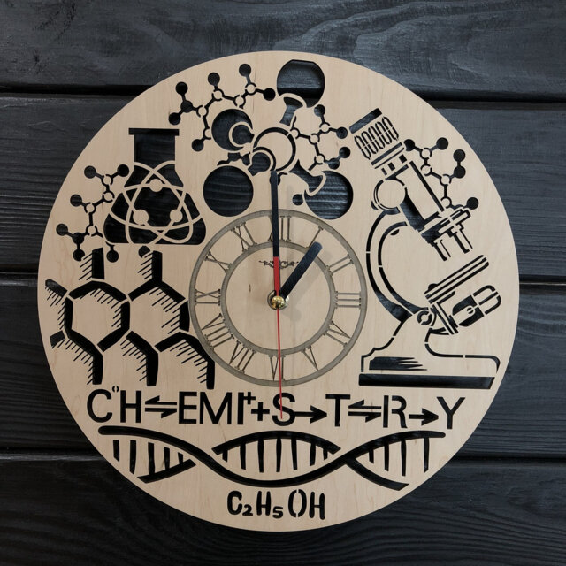 Chemistry Clock Gift For Men Women 5Th Anniversary Personalize Poster ...