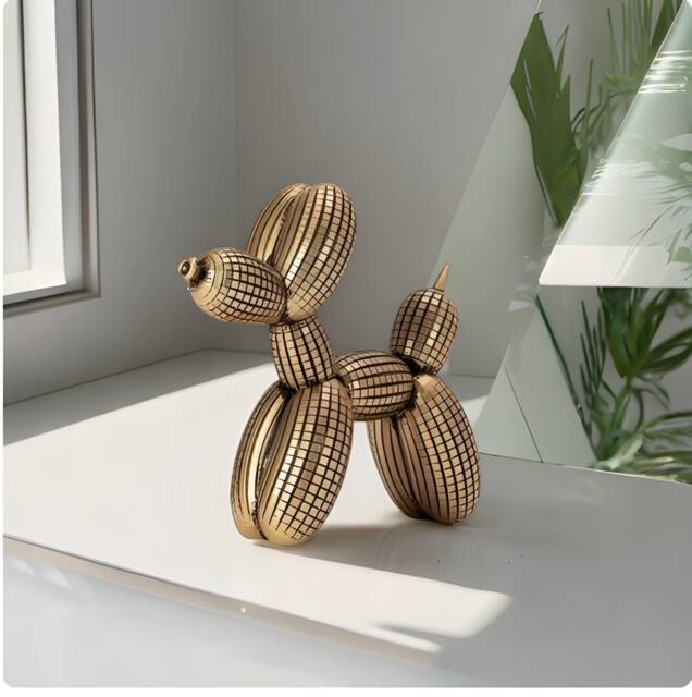Gold Disco Ball Resin Balloon Dog Sculpture, Metallic Desk D??cor ...
