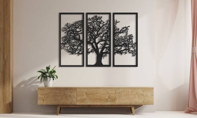 Black Metal Tree Wall Art Modern Nature Decor by Etsy | ufurnish.com