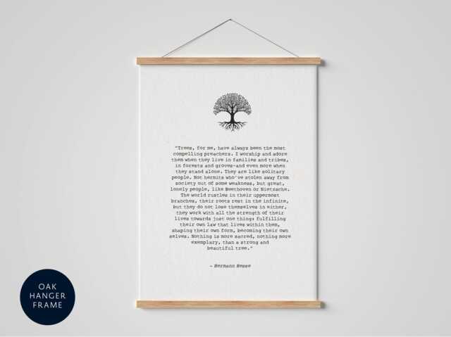 Hermann Hesse Tree Poem Print - Framed Nature Poetry Art by Etsy ...