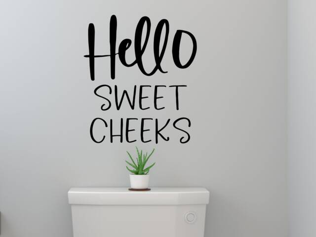 Hello Sweet Cheeks Vinyl Wall Decal Bathroom Decor by Etsy | ufurnish.com