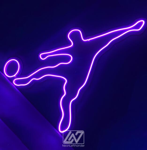 Soccer Player - Led Neon Sign, Footballer Wall Decor Sport Led Neon ...