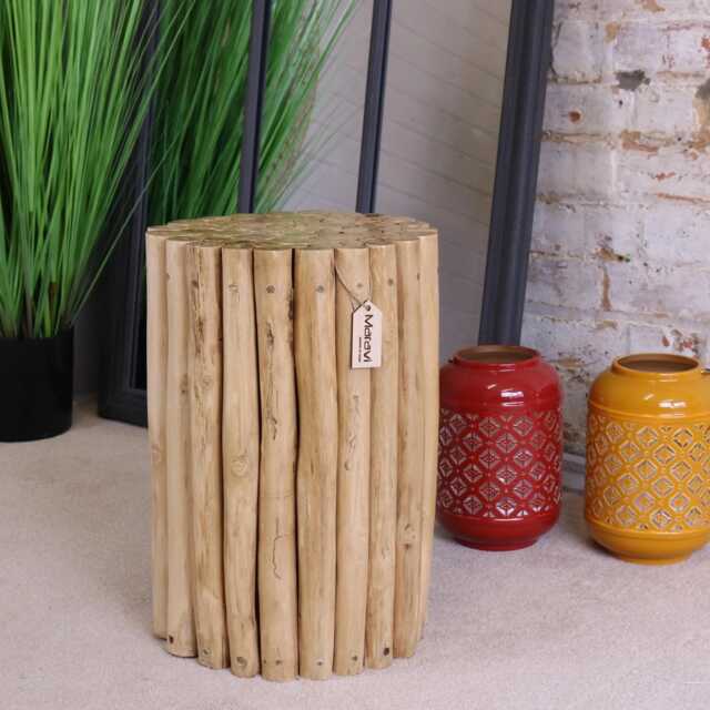 Kini Natural Log Side Table by Etsy | ufurnish.com