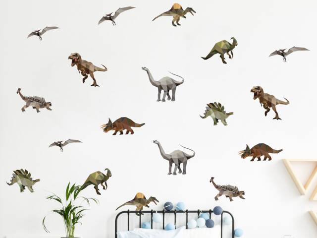 Geometric Dinosaur Wall Stickers, Decals, Stickers For Walls, Themed ...