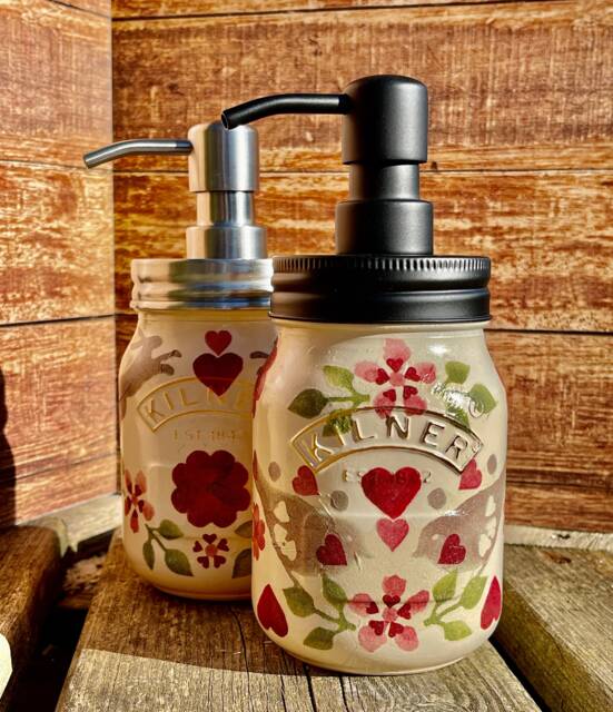 Handmade Decoupage Soap Dispenser, Emma Bridgewater Style Themed, Love ...