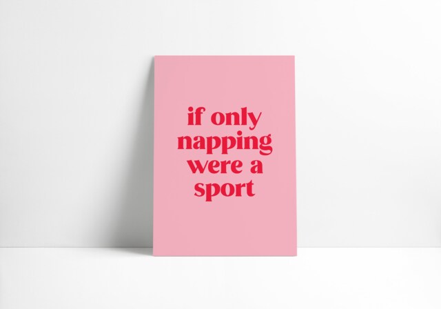 Napping Sport Funny Quote Poster Typographic Home Print by Etsy ...