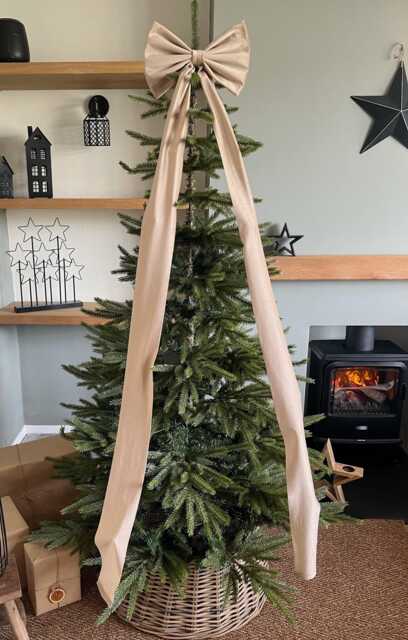 Luxury Handmade Beige Velvet Christmas Tree Topper With Long Tails by ...