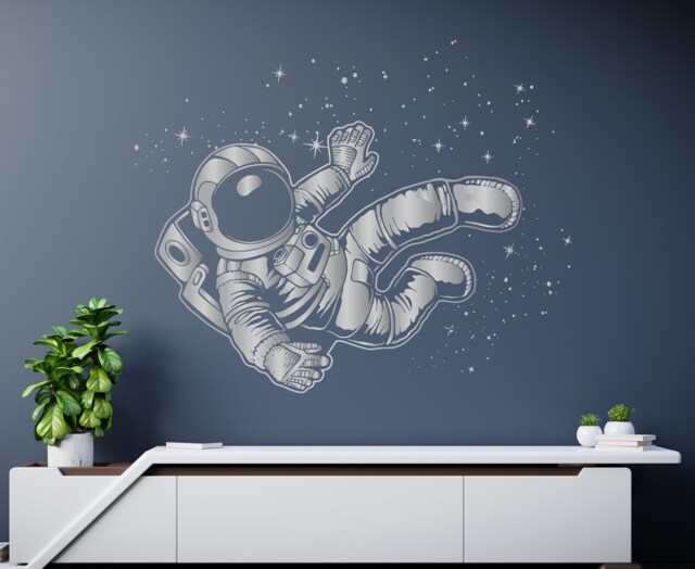 Astronaut Wall Decal - Outer Space Custom Name For Nursery Cus132 by ...
