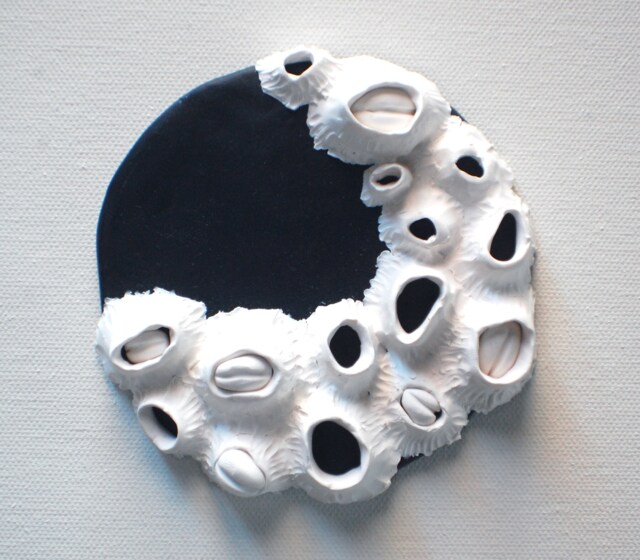 Barnacles Wall Sculpture - Sea Textures Ocean Navy Blue & White Clay ...