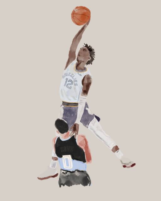 Memphis Grizzlies Ja Morant Dunk Art Print Illustration by Etsy ...