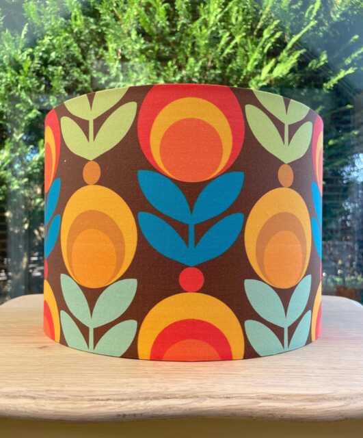 Bright Abstract Mid Century Drum Lampshade For Table Lamp Or Ceiling ...