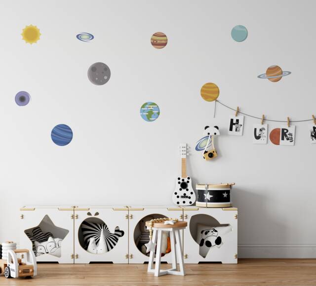 Planet Wall Stickers, Space Stickers, Outer Decals, Planets Art, Kids Childrens Decals by Etsy ...