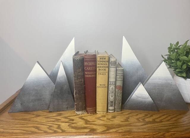 Rocky Mountain Bookends With Snowy Peaks - Decor Adventure Handmade By ...