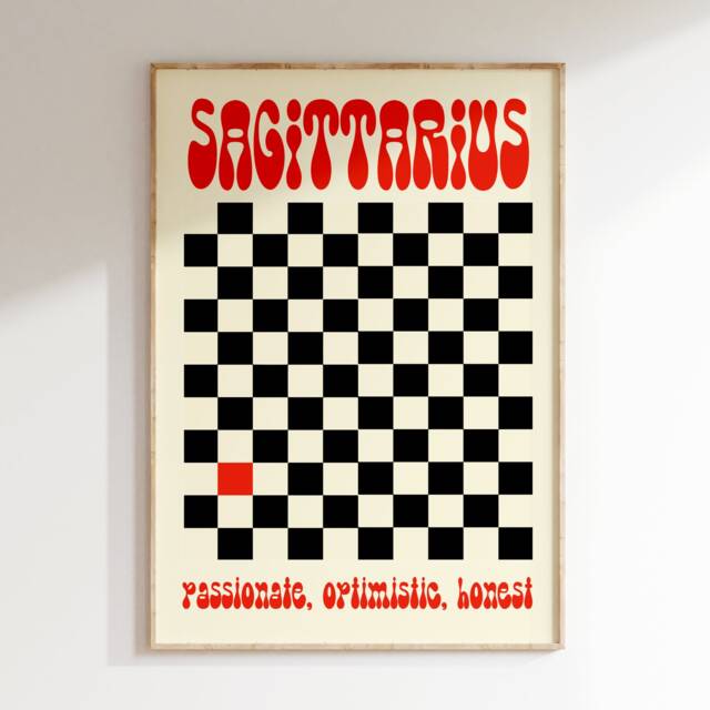 Zodiac Sagittarius Retro Print, Groovy Wall Art, Pastel Art Spiritual ...
